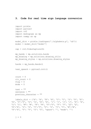 Real time conversion of sign language to text and speech | PDF