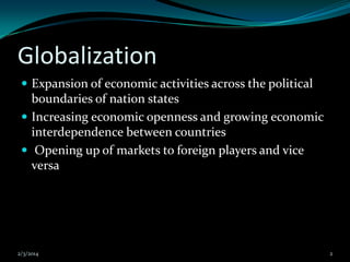 GLOBALIZATION IN INDIA | PPTX