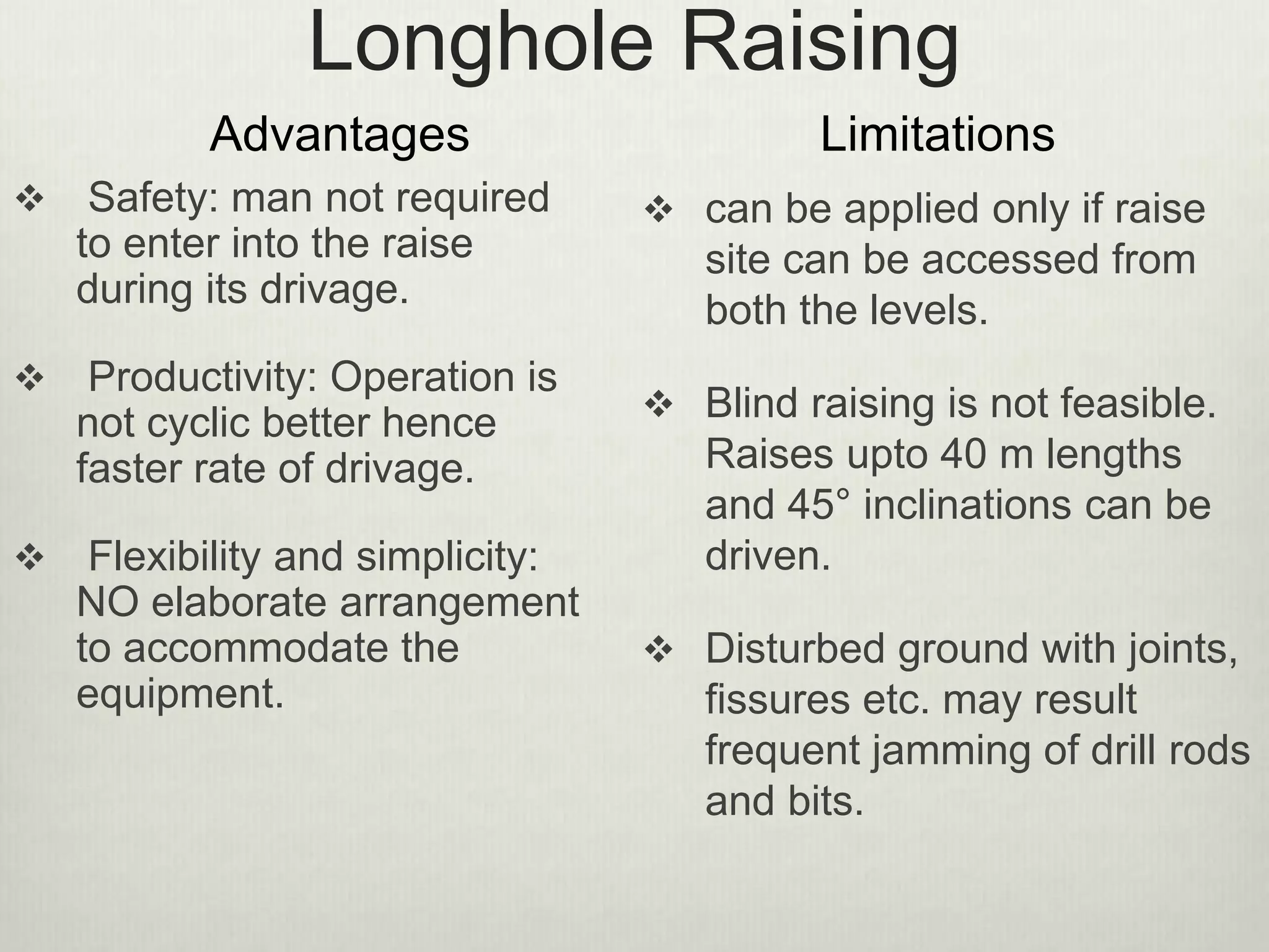 Different Raising Techniques in mining | PPTX