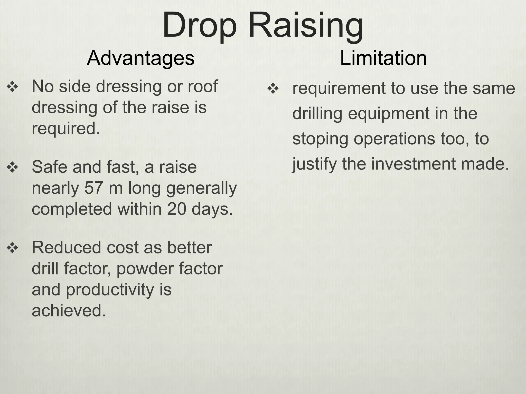 Different Raising Techniques in mining | PPTX
