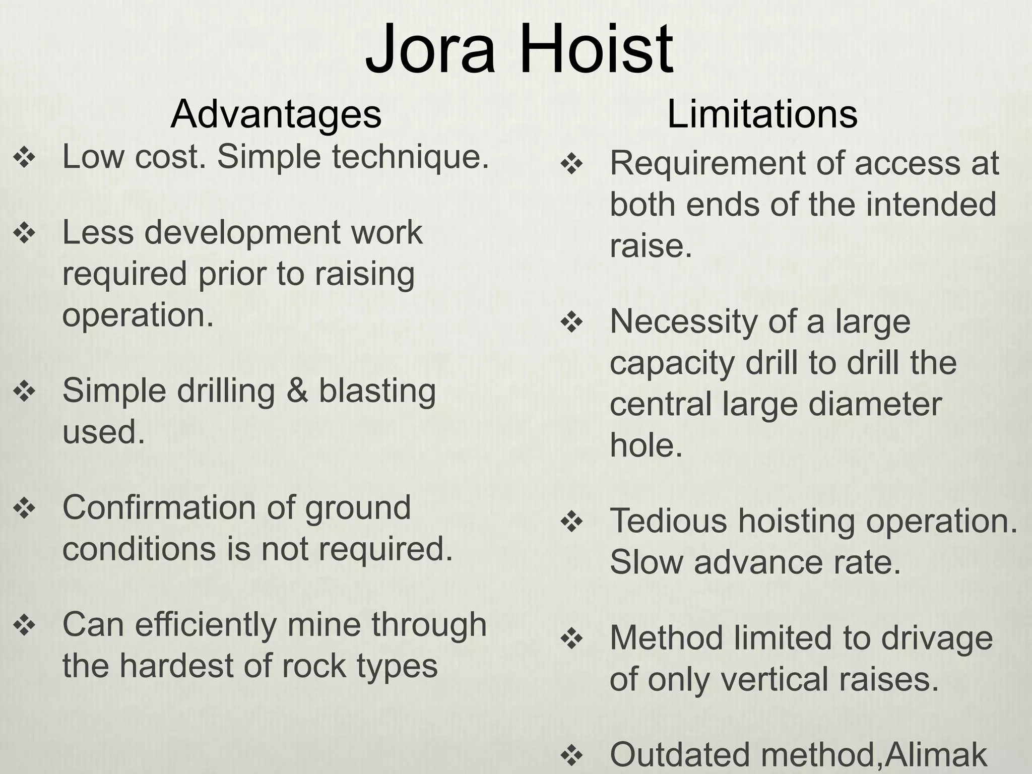 Different Raising Techniques in mining | PPTX
