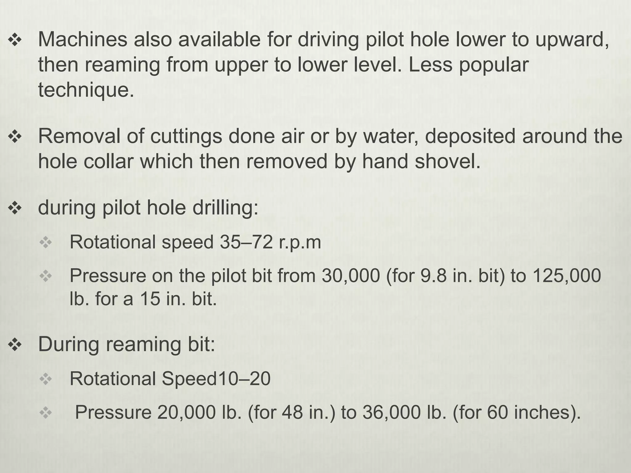 Different Raising Techniques in mining | PPTX