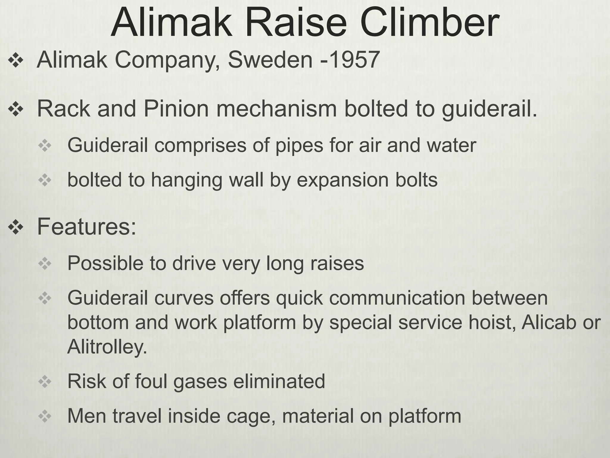 Different Raising Techniques in mining | PPTX