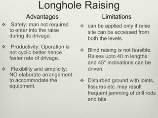 Different Raising Techniques in mining | PPTX
