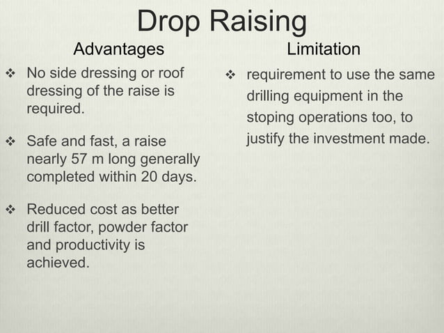 Different Raising Techniques in mining | PPTX | Climbing | Extreme Sports