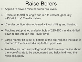 Different Raising Techniques in mining | PPTX
