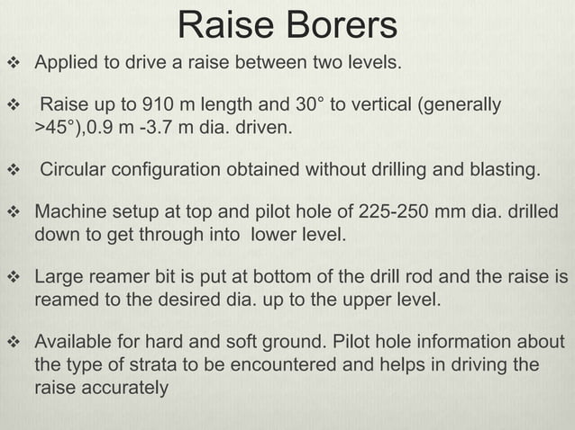 Different Raising Techniques in mining | PPTX | Climbing | Extreme Sports