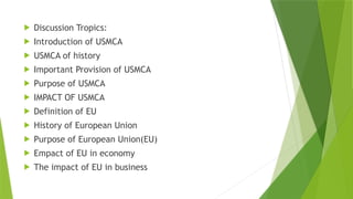 Business Law: PowerPoint Presentation USMCA | PPTX
