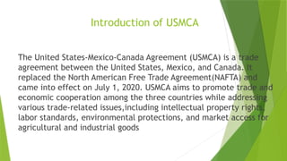 Business Law: PowerPoint Presentation USMCA | PPTX