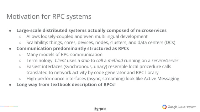 gRPC Design and Implementation | PDF