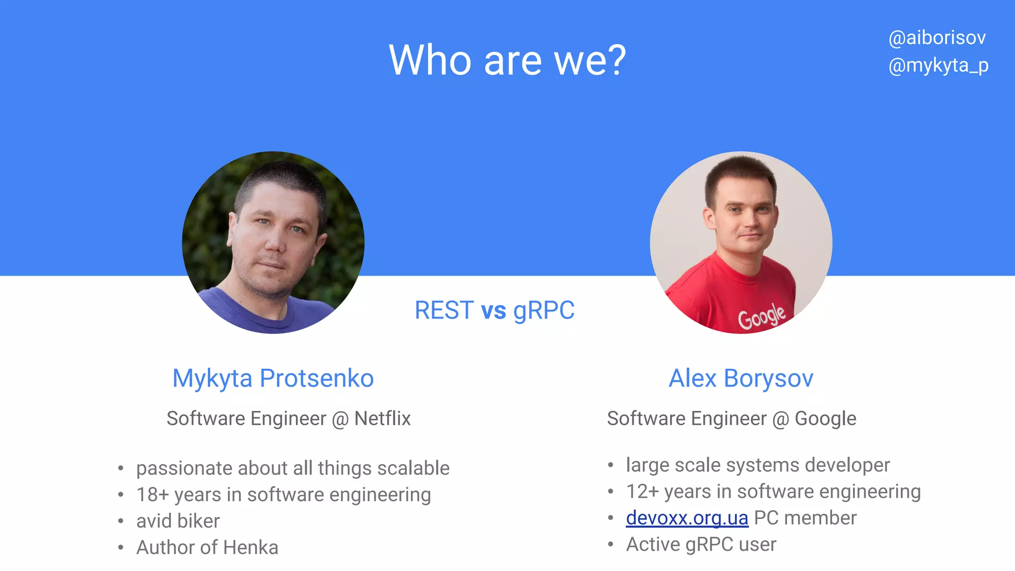 "gRPC vs REST: let the battle begin!" OSCON 2018 edition | PPT