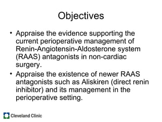 Perioperative Use Of RAAS Antagonists | PPT