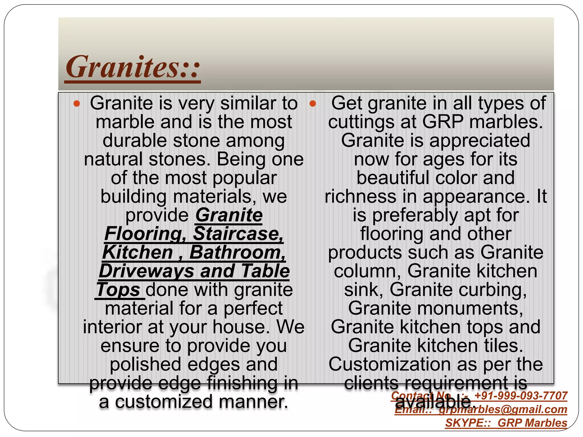 Grp marbles granite | PPTX