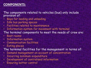 Planning principles of Bus Terminals and Logistics Parks | PPTX
