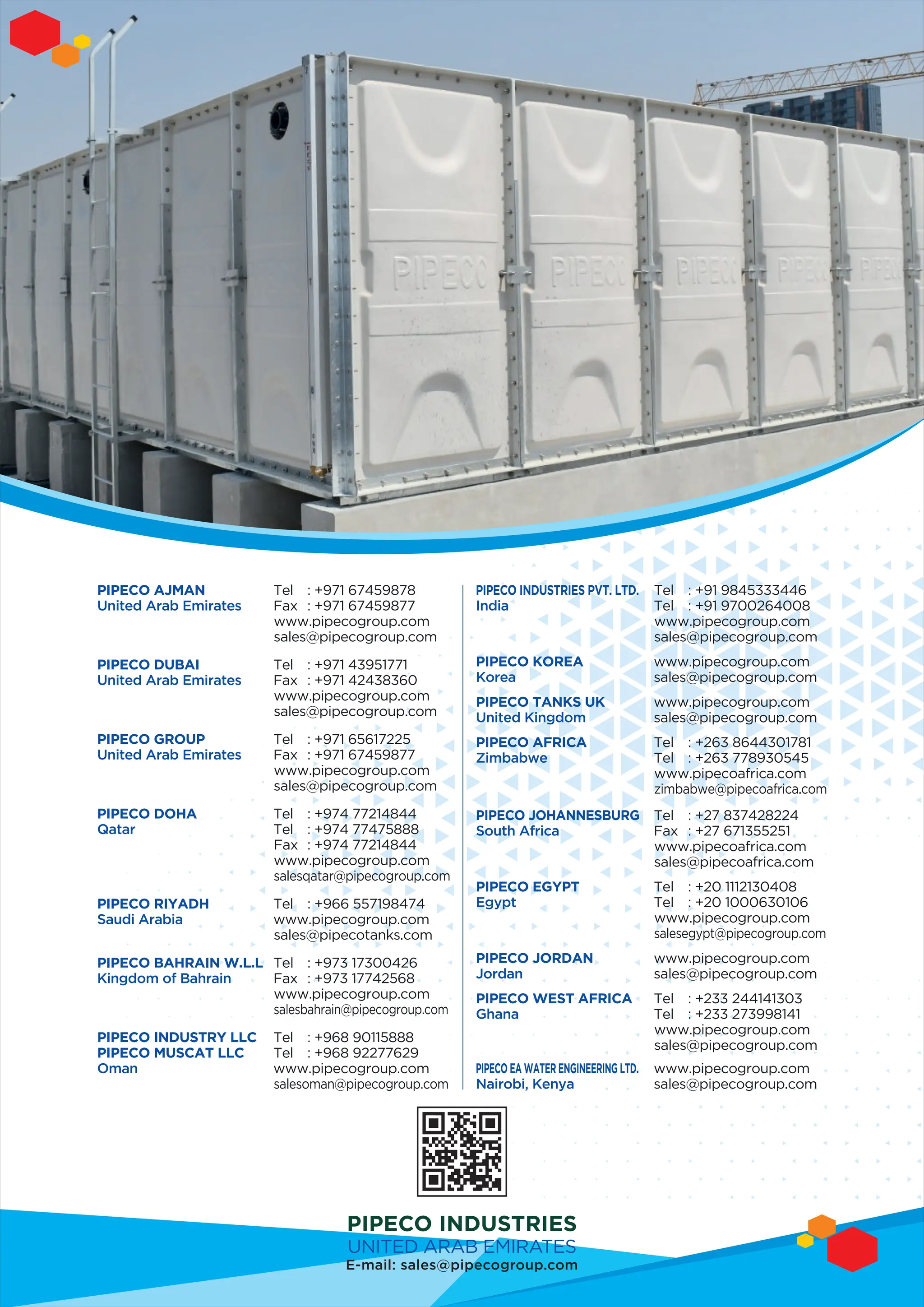 GRP Sectional Water Tank - Pipeco Industry | PDF