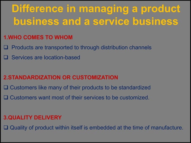 difference between product and service | PPTX