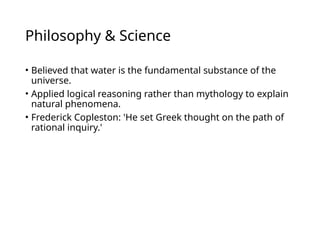 Greek history of science, function and examples | PPTX