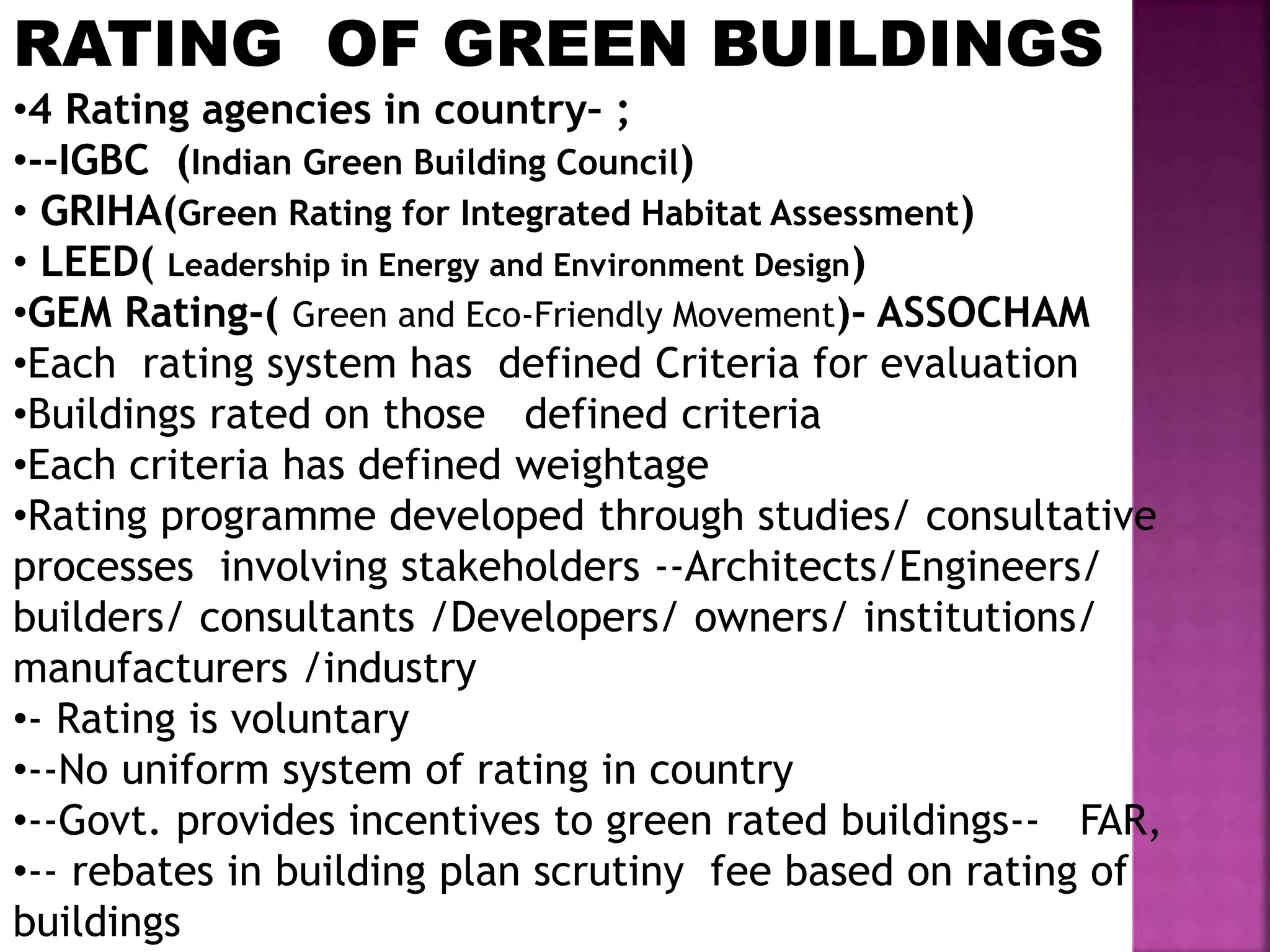 Grren BuildingsRATING SYSTEMS- in India.pptx