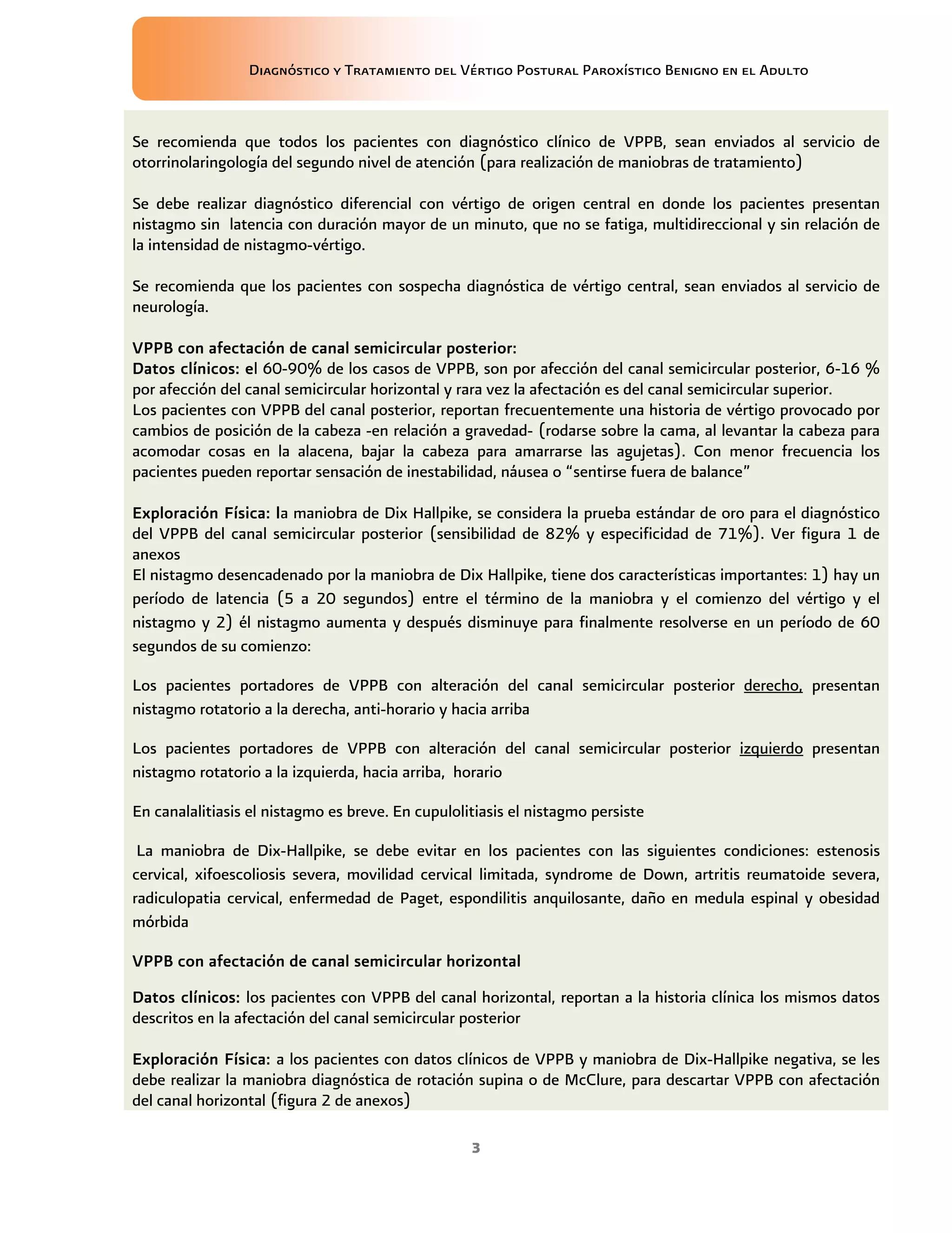 Guía de Referencia Vértigo Postural | PDF | Ear, Nose and Throat ...