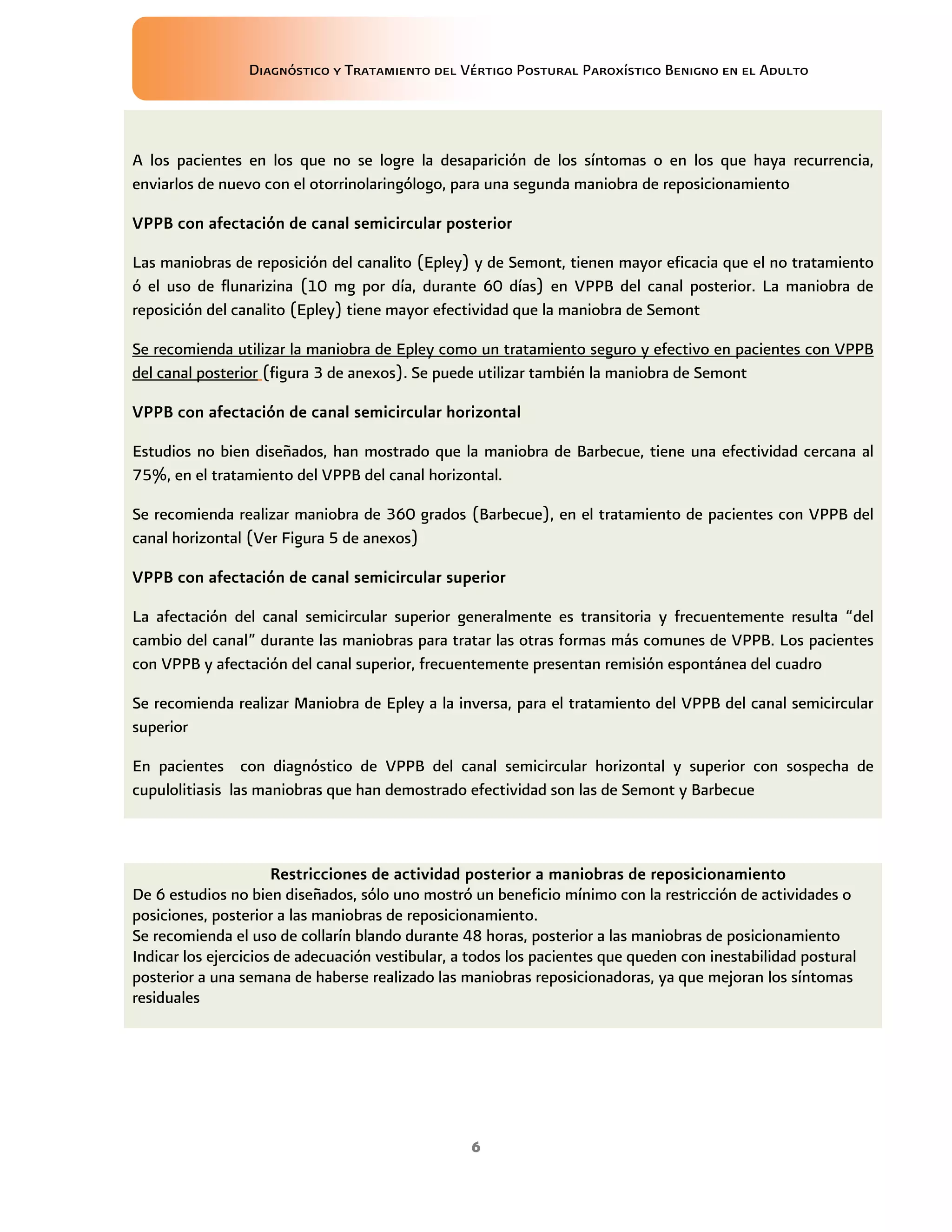 Guía de Referencia Vértigo Postural | PDF | Ear, Nose and Throat ...