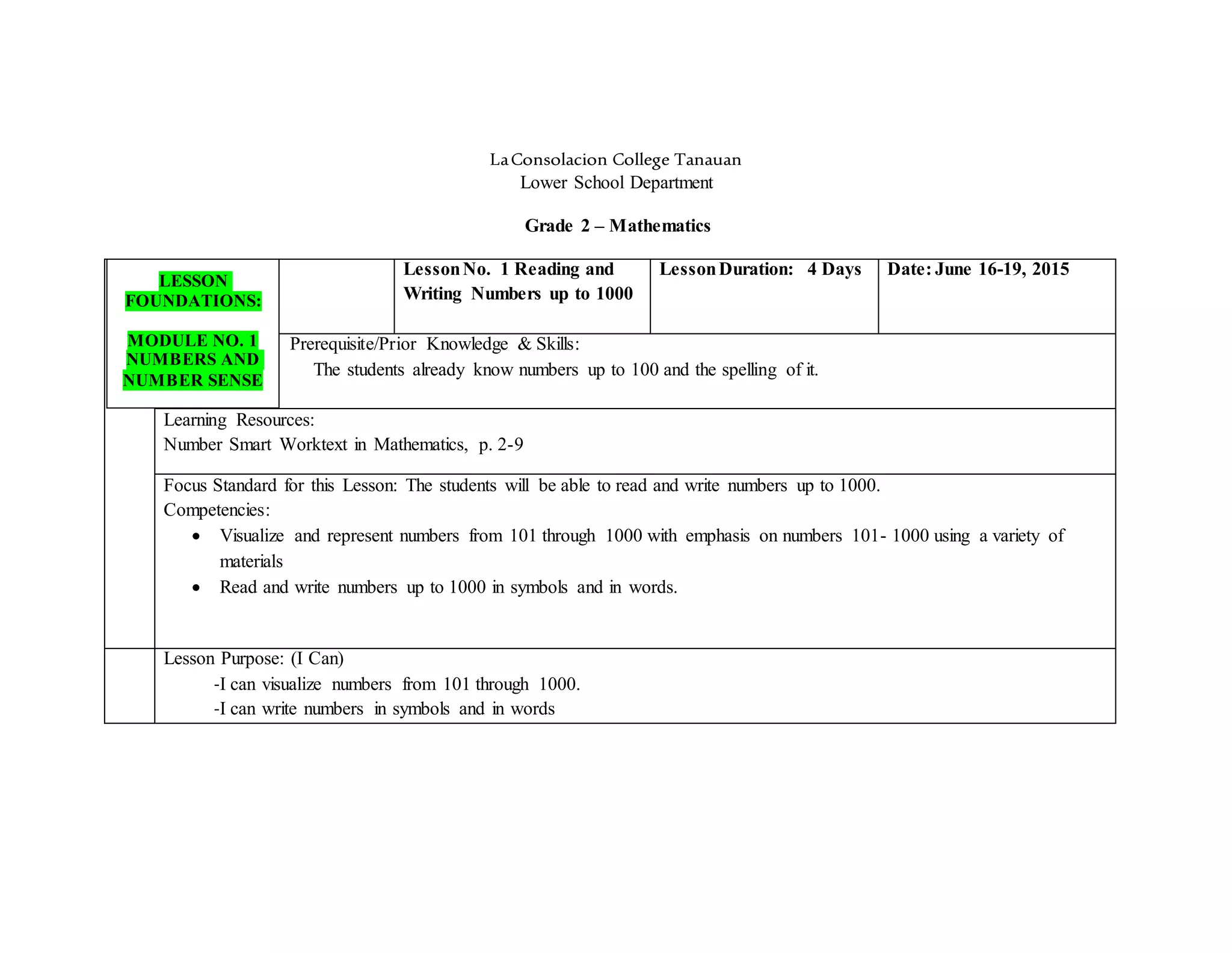 Grr math lp 1 | DOCX | Education