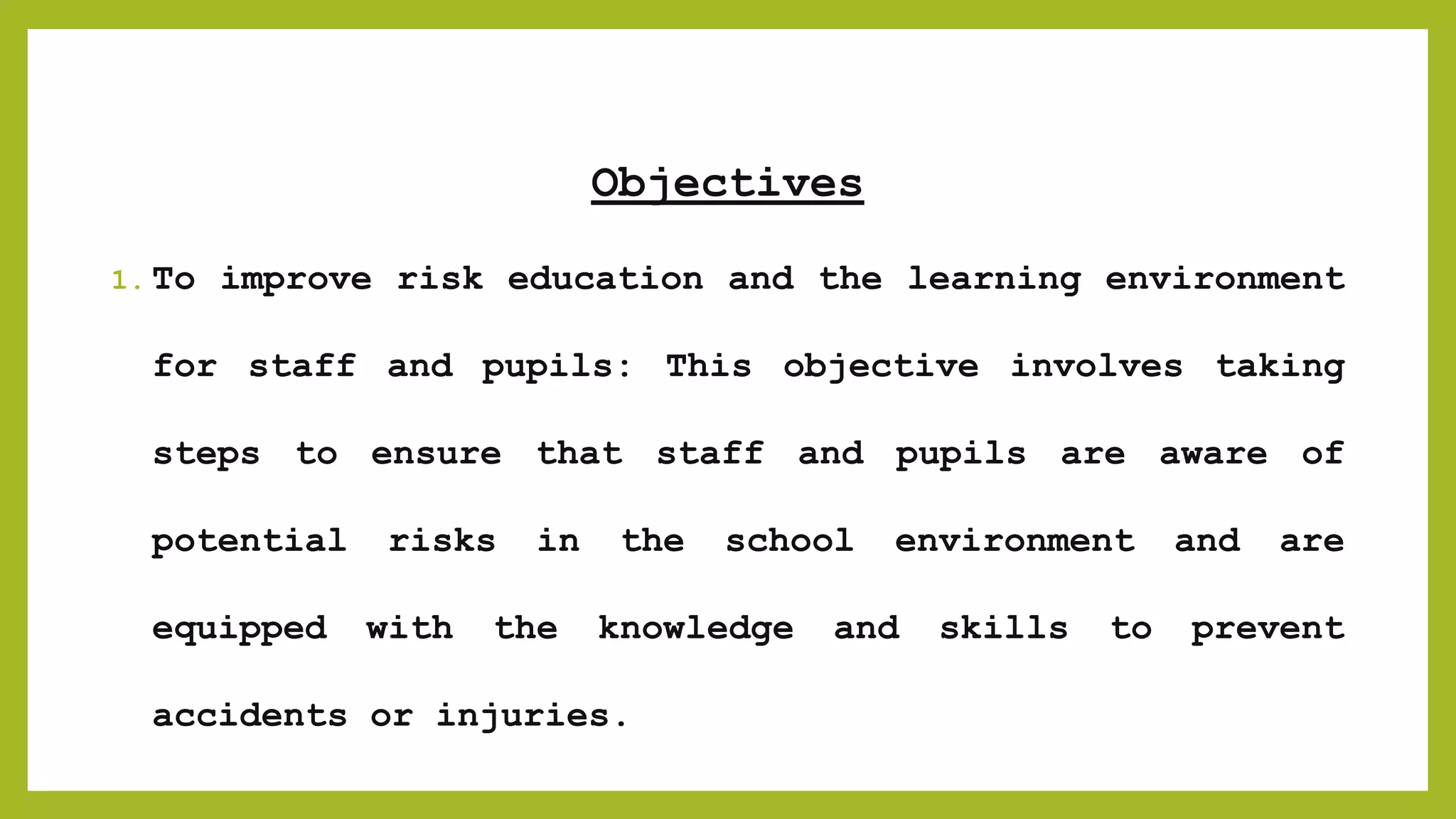 Fundamental tenets of OHS in educational institutions | PPTX