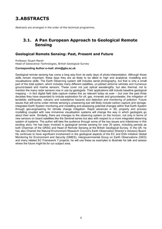 Grsg abstract book v5 Advances in Geological Remote Sensing | PDF