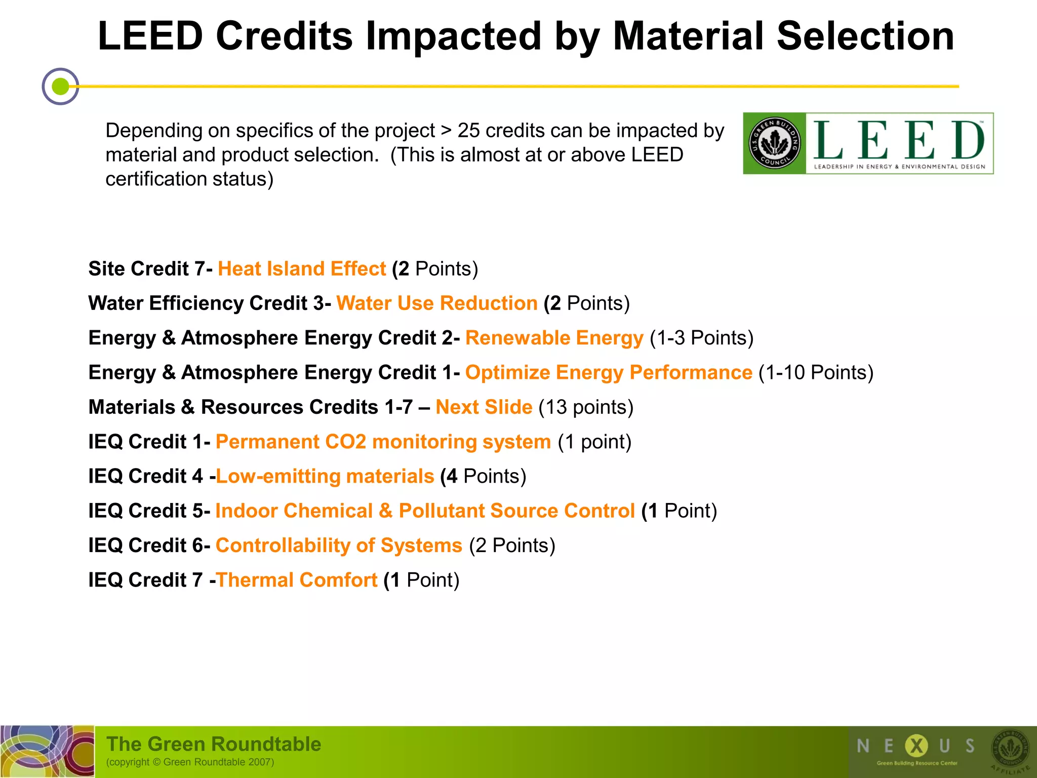 LEED & Green Materials | PDF