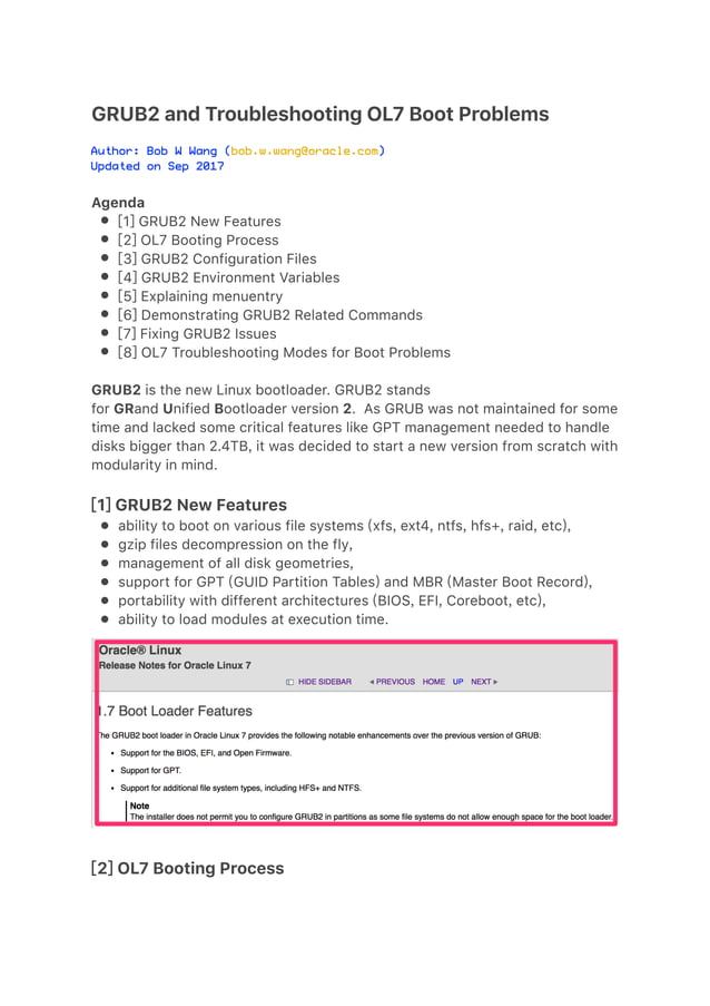 Grub2 and troubleshooting_ol7_boot_problems | PDF | Operating Systems | Computer Software and ...