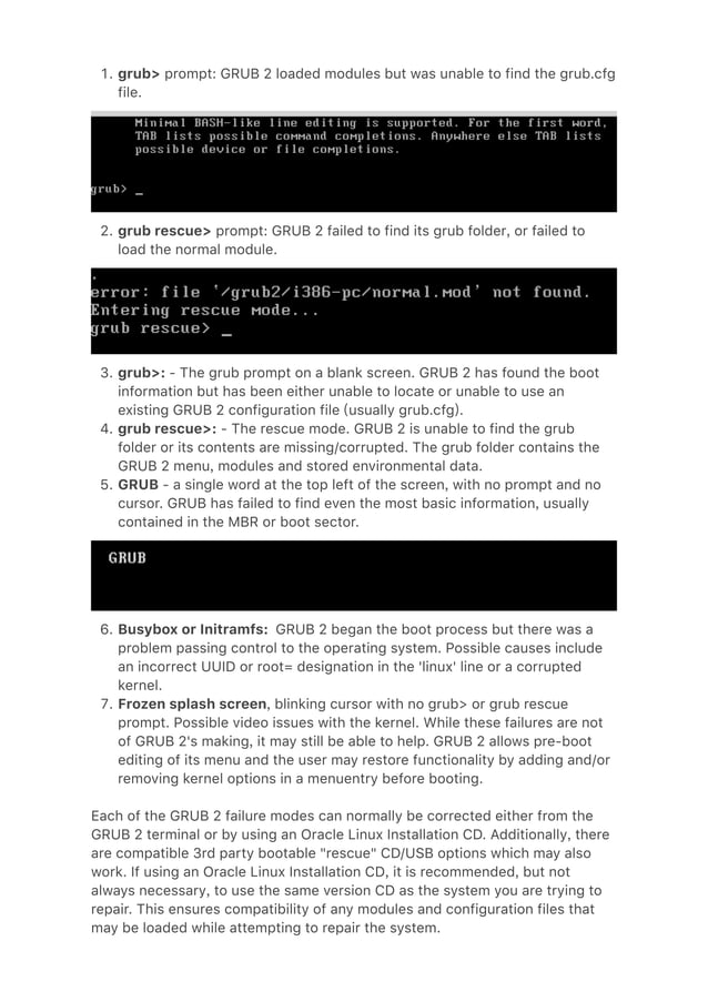 Grub2 and troubleshooting_ol7_boot_problems | PDF | Operating Systems | Computer Software and ...