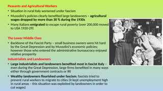 Mussolini's Fascist Policies: Economic, Social, and Authoritarian ...