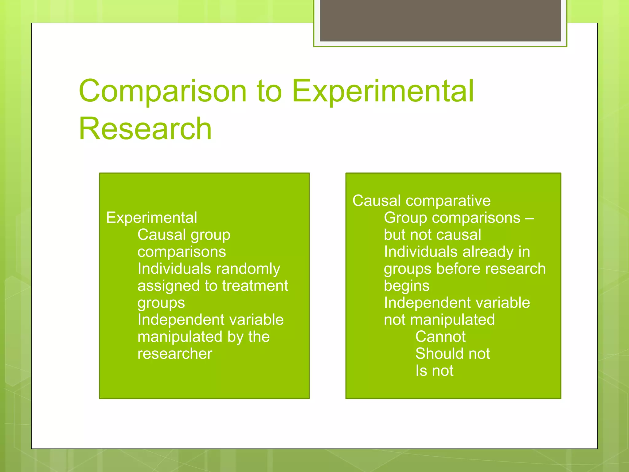 Causal-Comparative Research | PPT