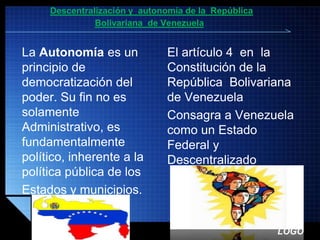 Grupo 10 descentralizacion y autonomia en america latina | PPTX