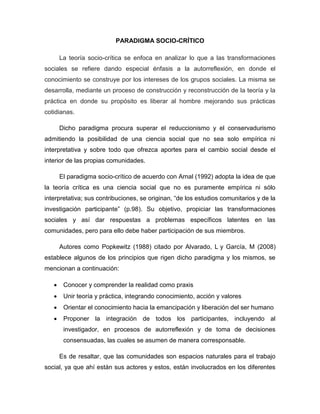 Paradigma sociocrítico y complejo | PDF