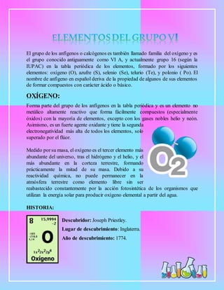 Grupo IV, V, VI y VII de la tabla periodica | DOCX