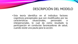 Nola Pender ywl Modelos de promoción de la salud de enfermeria | PPTX