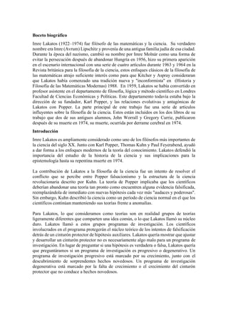ENSAYO-CIENTIFICO DEL FILÓSOFO, IMRE LAKATOS | PDF