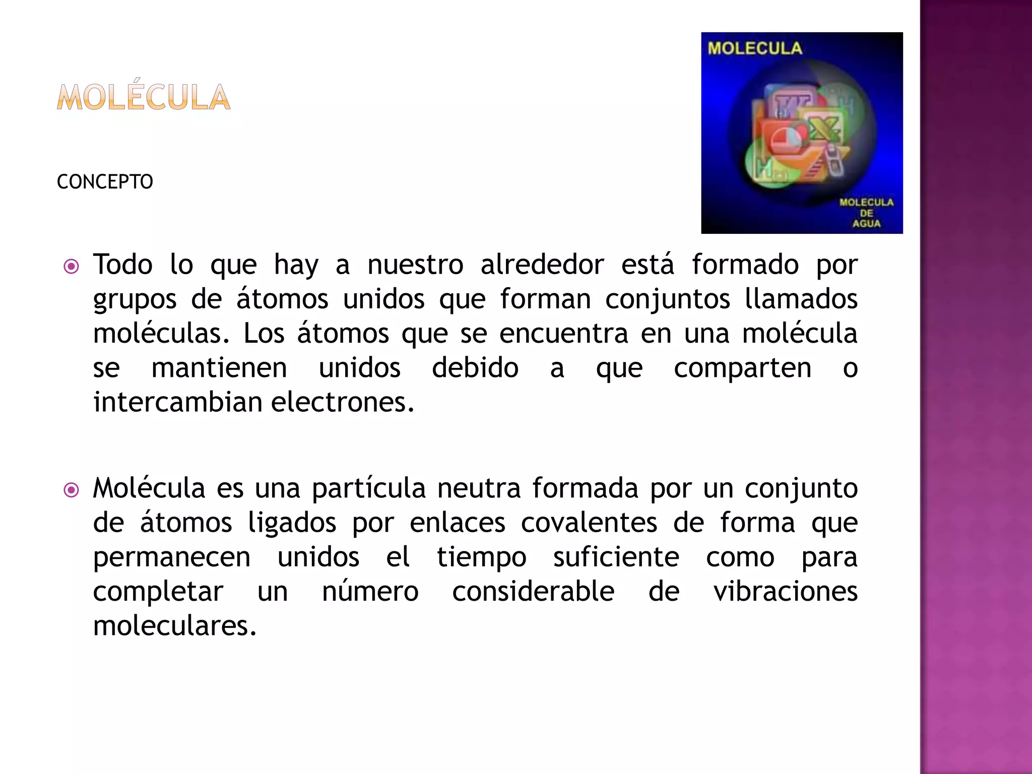 Moléculas y compuestos moleculares | PPT
