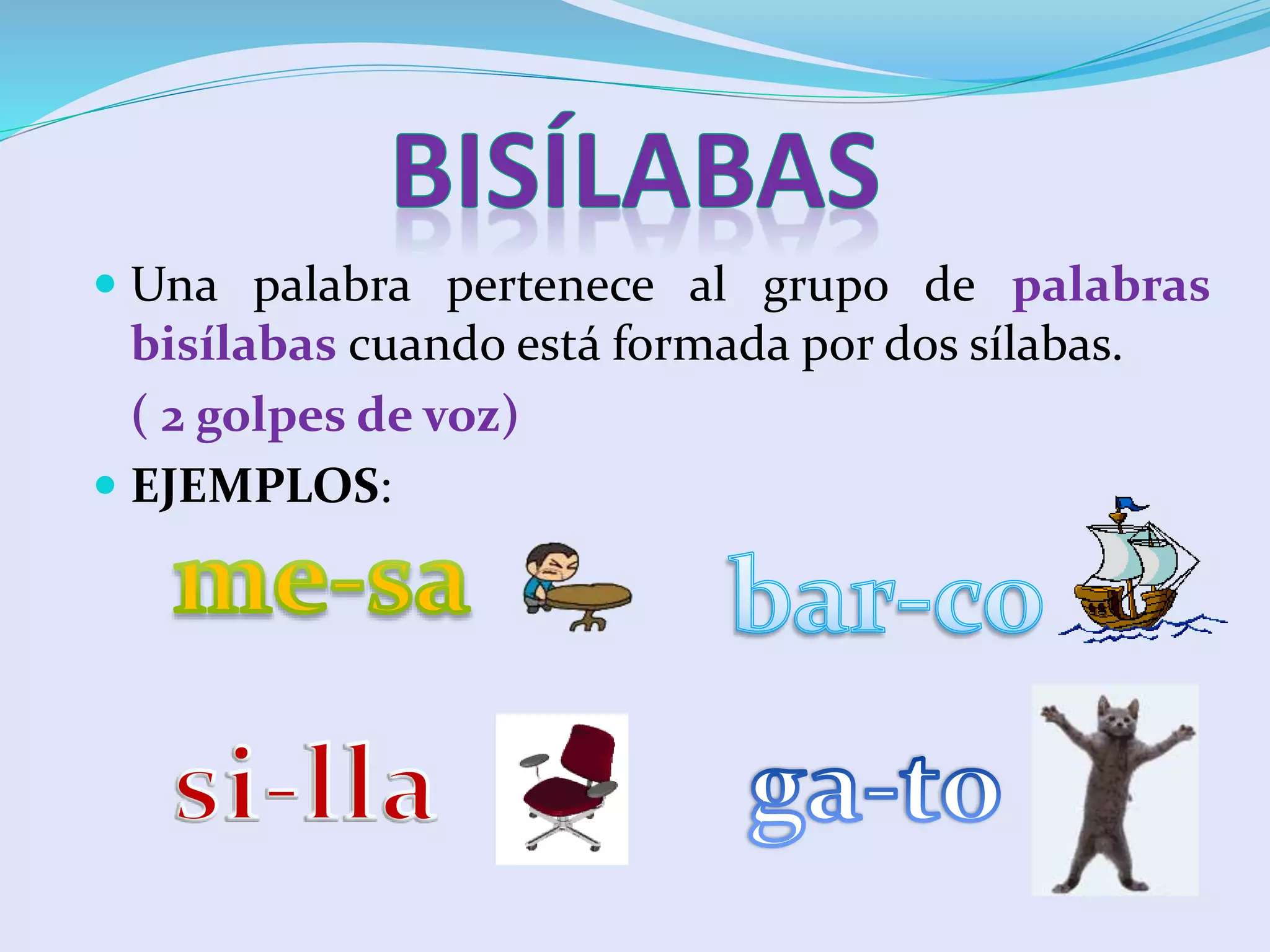 Grupo de palabras según el numero de sílabas | PPT