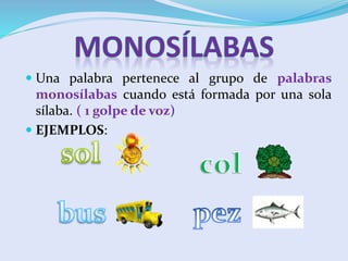 Grupo de palabras según el numero de sílabas | PPTX