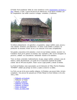 Grupo indígena pech de honduras fabiola y karla | DOCX