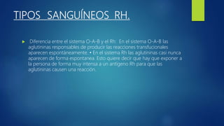 Grupo sanguineo y factor rh | PPTX