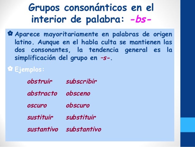 Grupos consonánticos