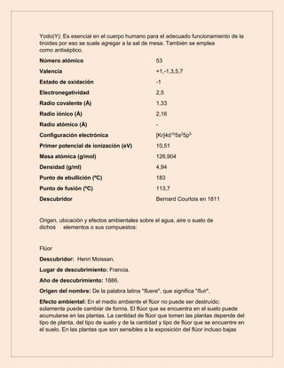 Grupos 4A 5A 6A 7A de la Tabla Periódica | PDF