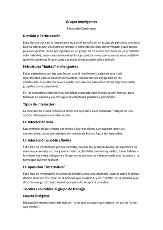 Grupos inteligentes | PDF