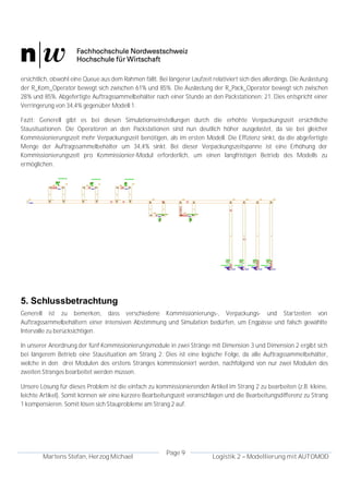 Simulationsmodell Versandlager in AutoMod | PDF