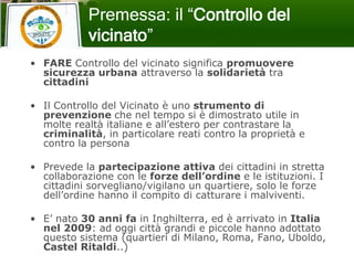 Gruppi controllo del vicinato | PPTX