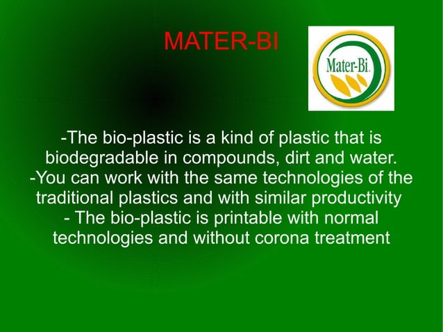 Bioplastics - Novamont Company | ODP