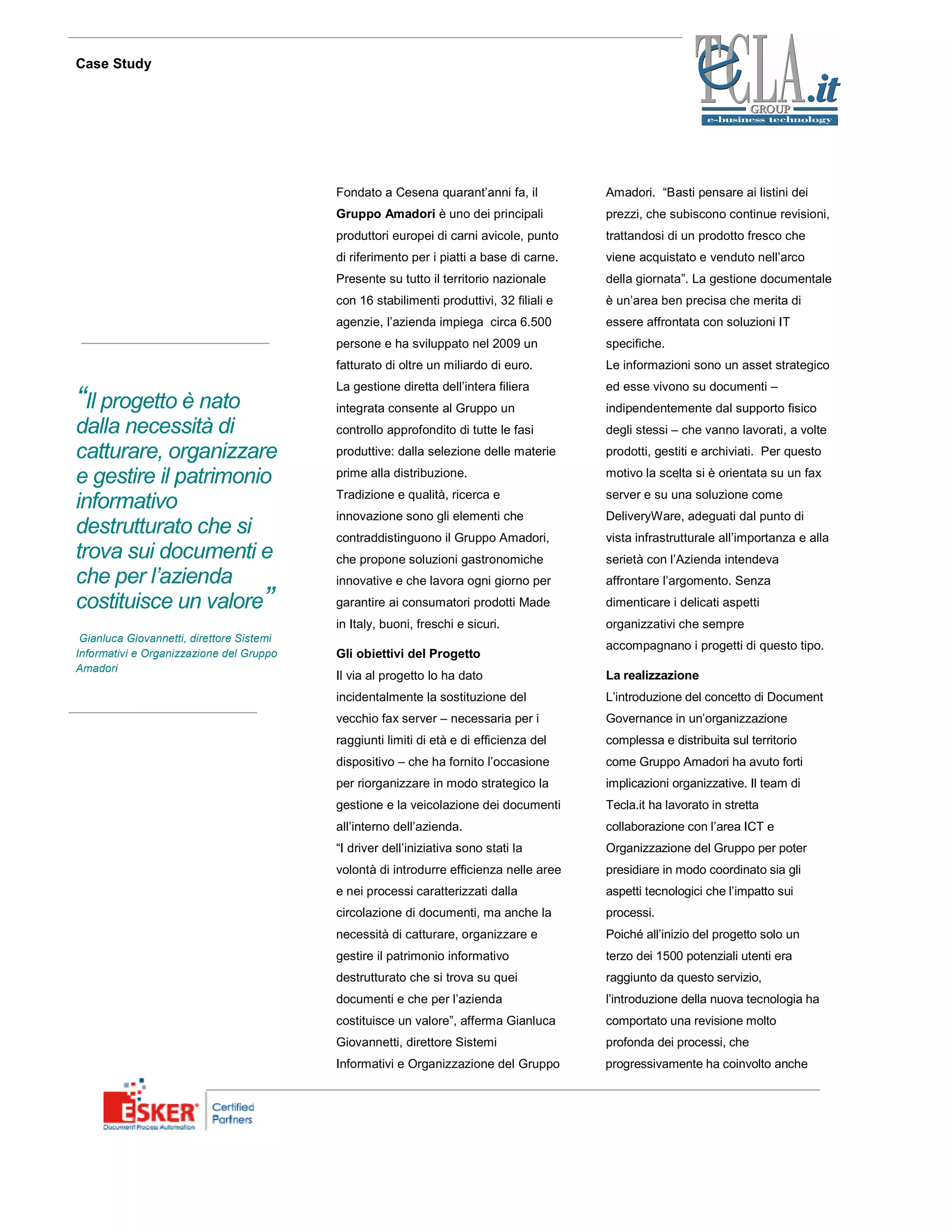 Case Gruppo Amadori | PDF