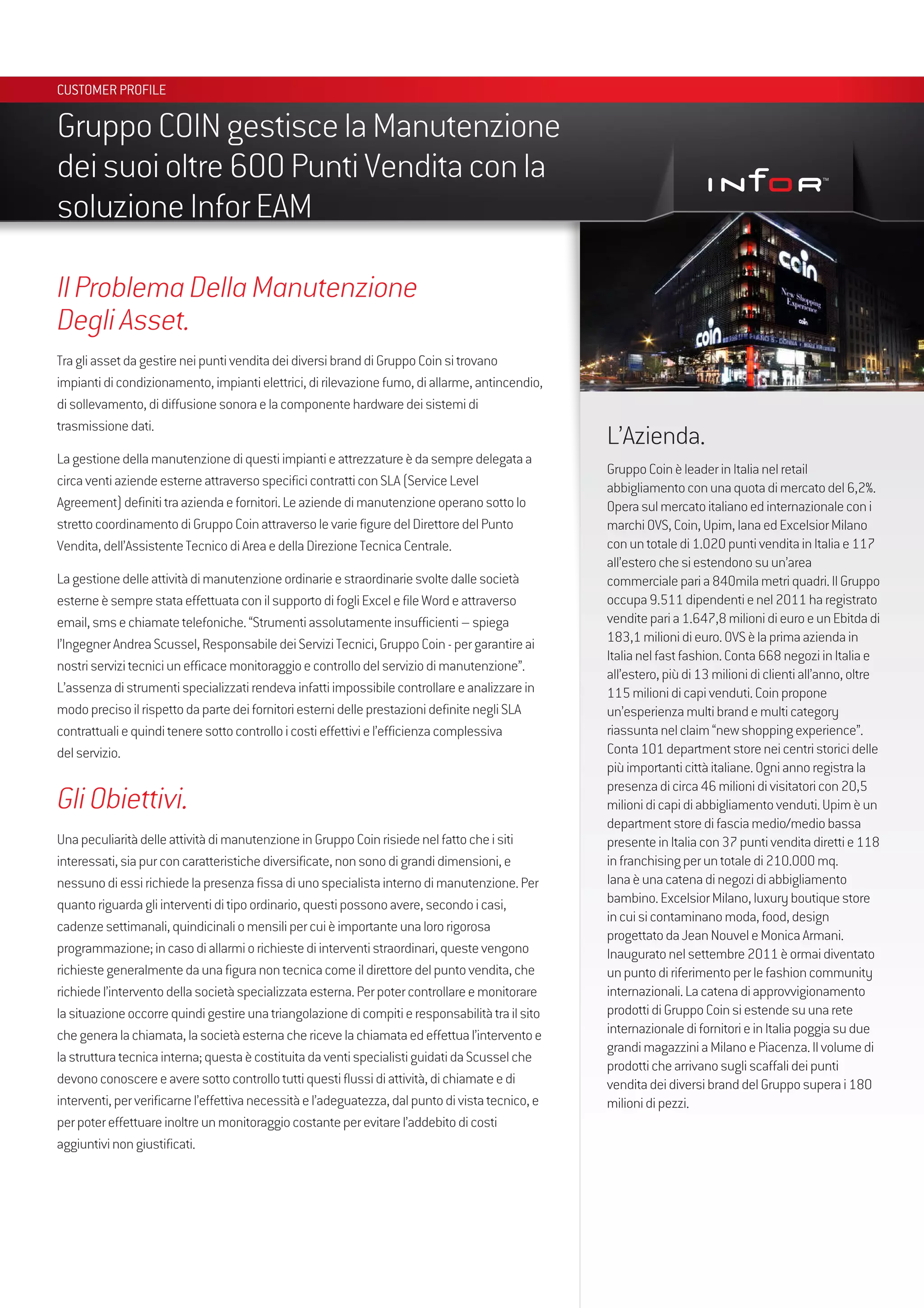 Gruppo Coin Retail Facility Management | PDF